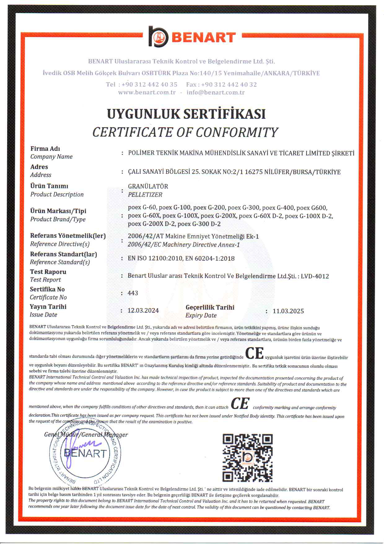 Certificates – Polimer Teknik